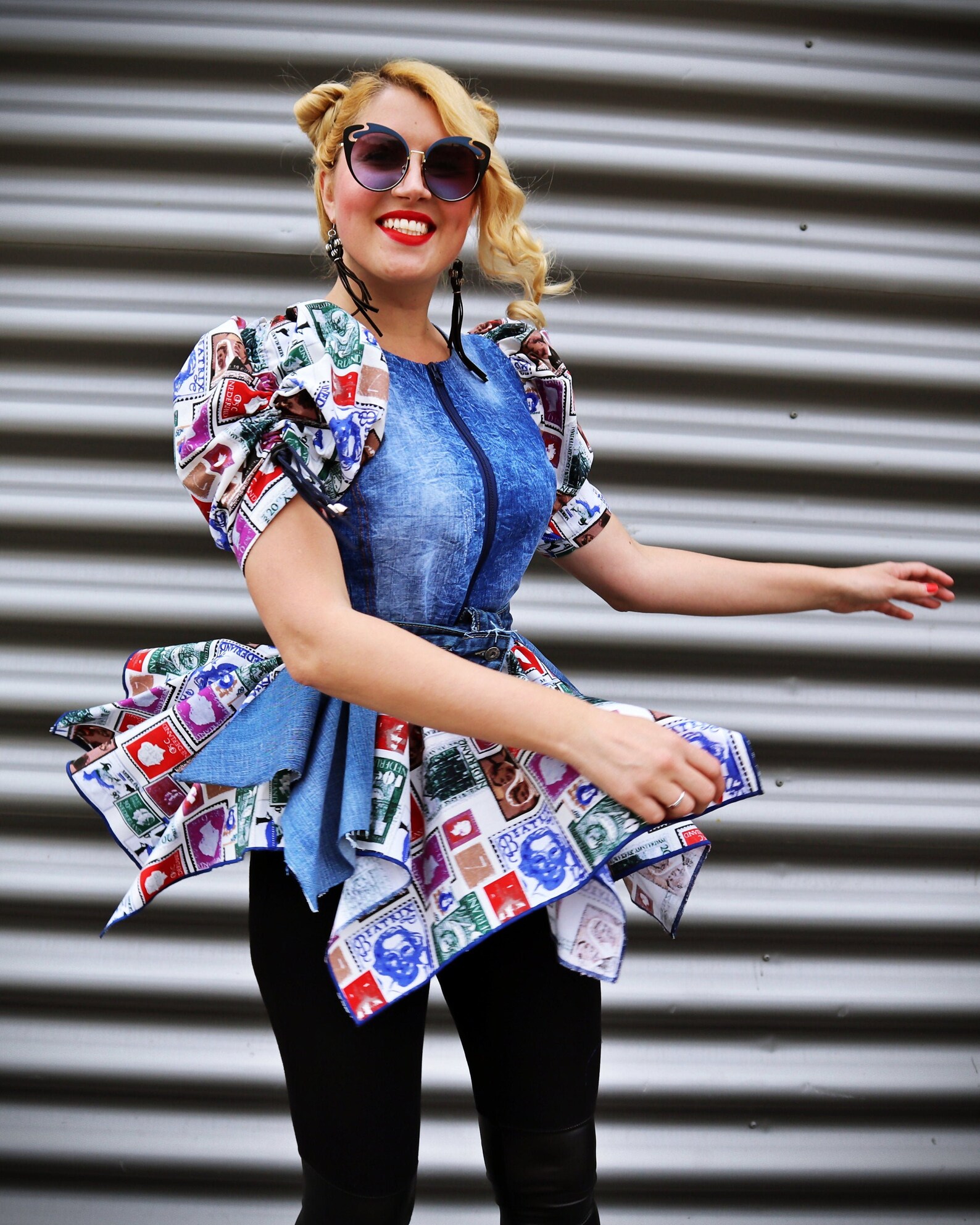 Denim Top for Women Stamp Print Jacket Jean Boho Shirt Denim | Etsy