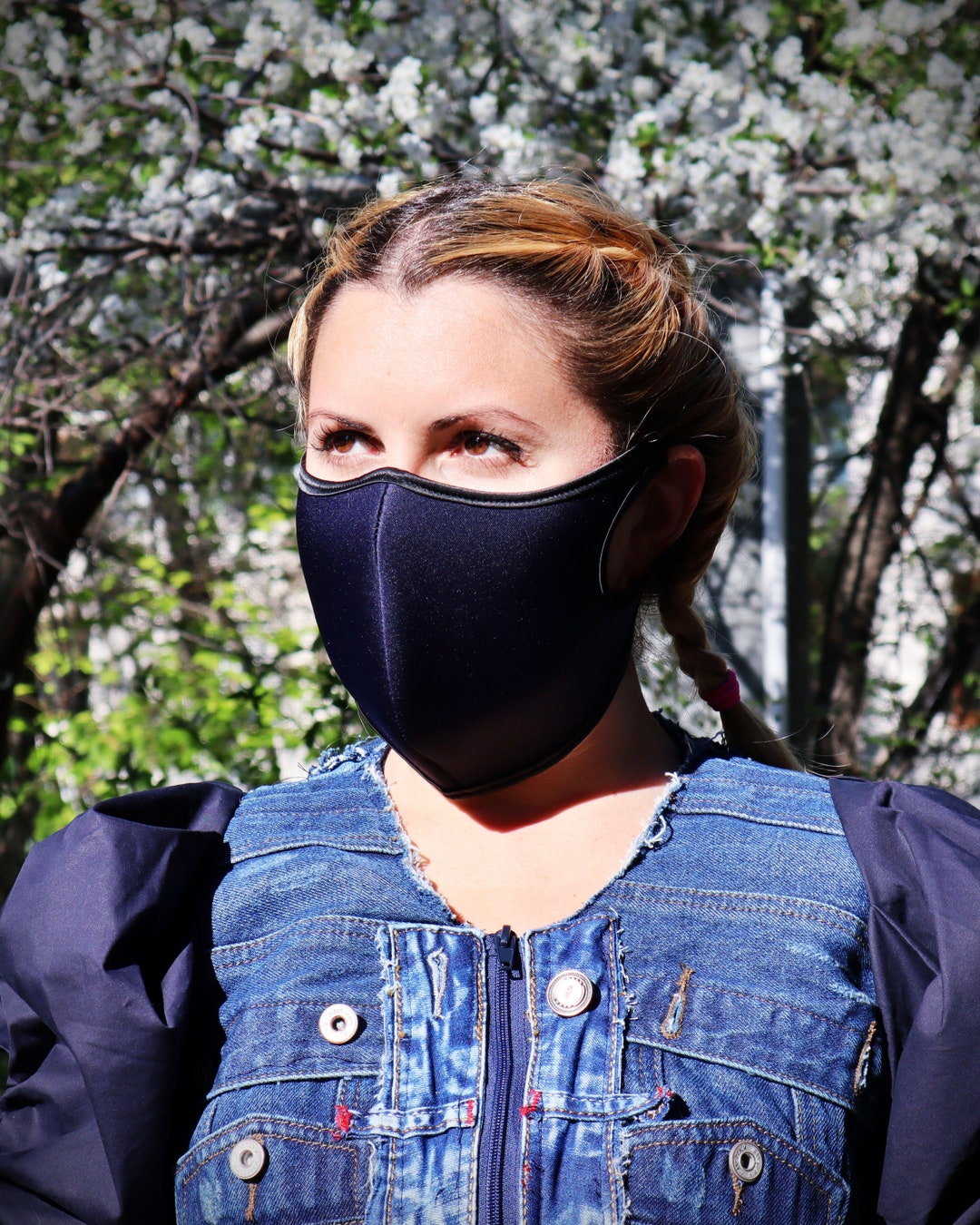 Navy Neoprene Face Mask for Adults Washable Face Masks Reusable Dust ...