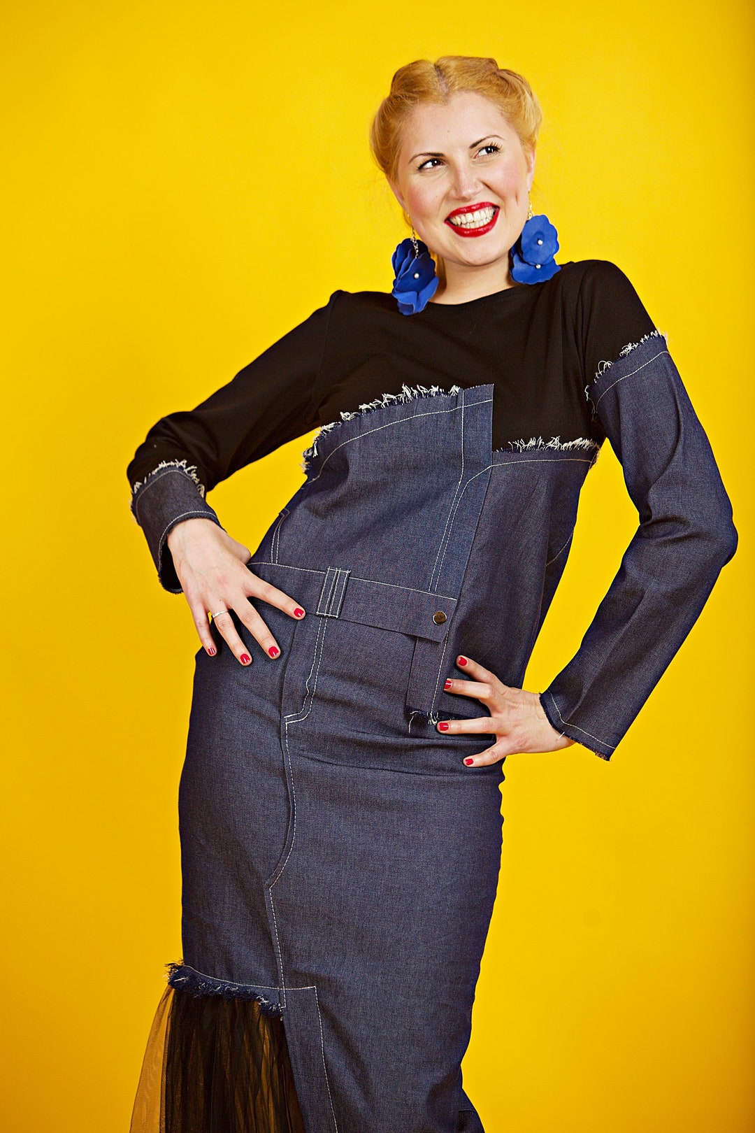 Denim Oversized Shirt, Trendy Plus Size Clothing, Tops for Women TT152 ...