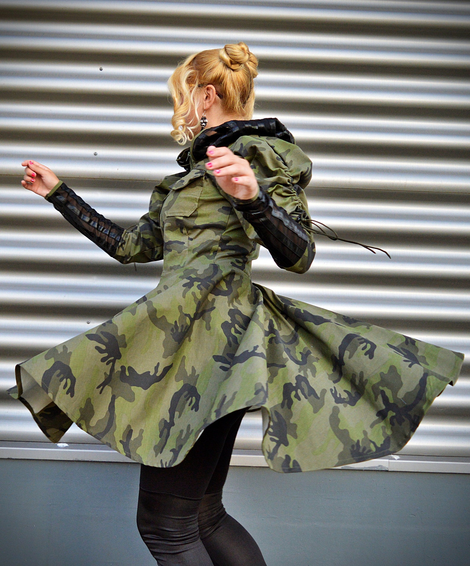 Camouflage Jacket for Women Camo Midi Coat With Hood Military - Etsy