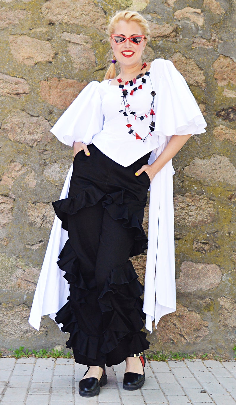 Pants for Women Loose Pants Hippie Pants Ruffle Cotton Pants - Etsy