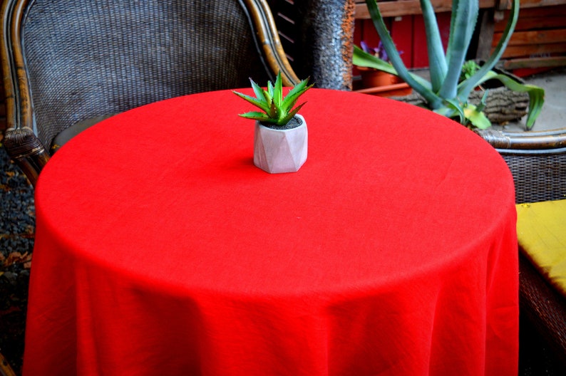 Red Linen Tablecloth for Dining Soft Natural Linen Table Cloth | Etsy