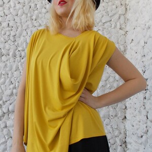 Plus Size Mustard Yellow Top / Oversize Women Blouse TT39 - Etsy