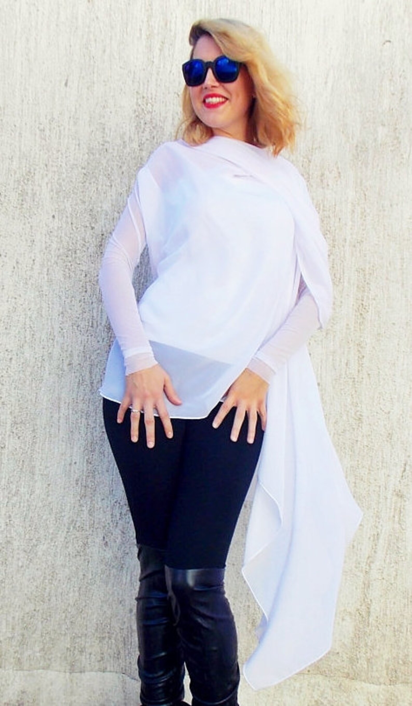 White Party Top Elegant Summer Top White Blouse Custom Made - Etsy