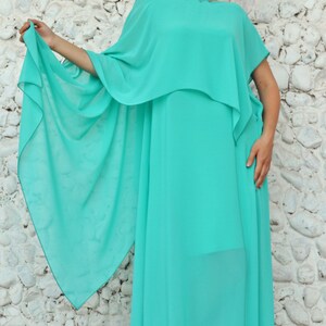 Turquoise Extravagant Kaftan / Elegant Loose Dress / Turquoise Summer ...