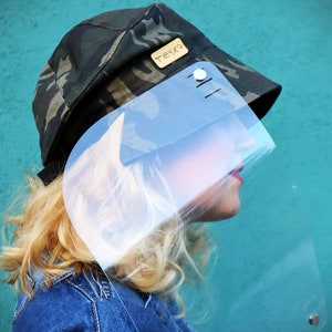 Camouflage Hat With Face Shield, Removable Face Shield Cap, Military ...