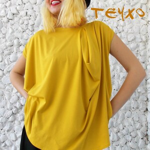 Plus Size Mustard Yellow Top / Oversize Women Blouse TT39 - Etsy