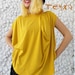 Plus Size Mustard Yellow Top / Oversize Women Blouse TT39 - Etsy