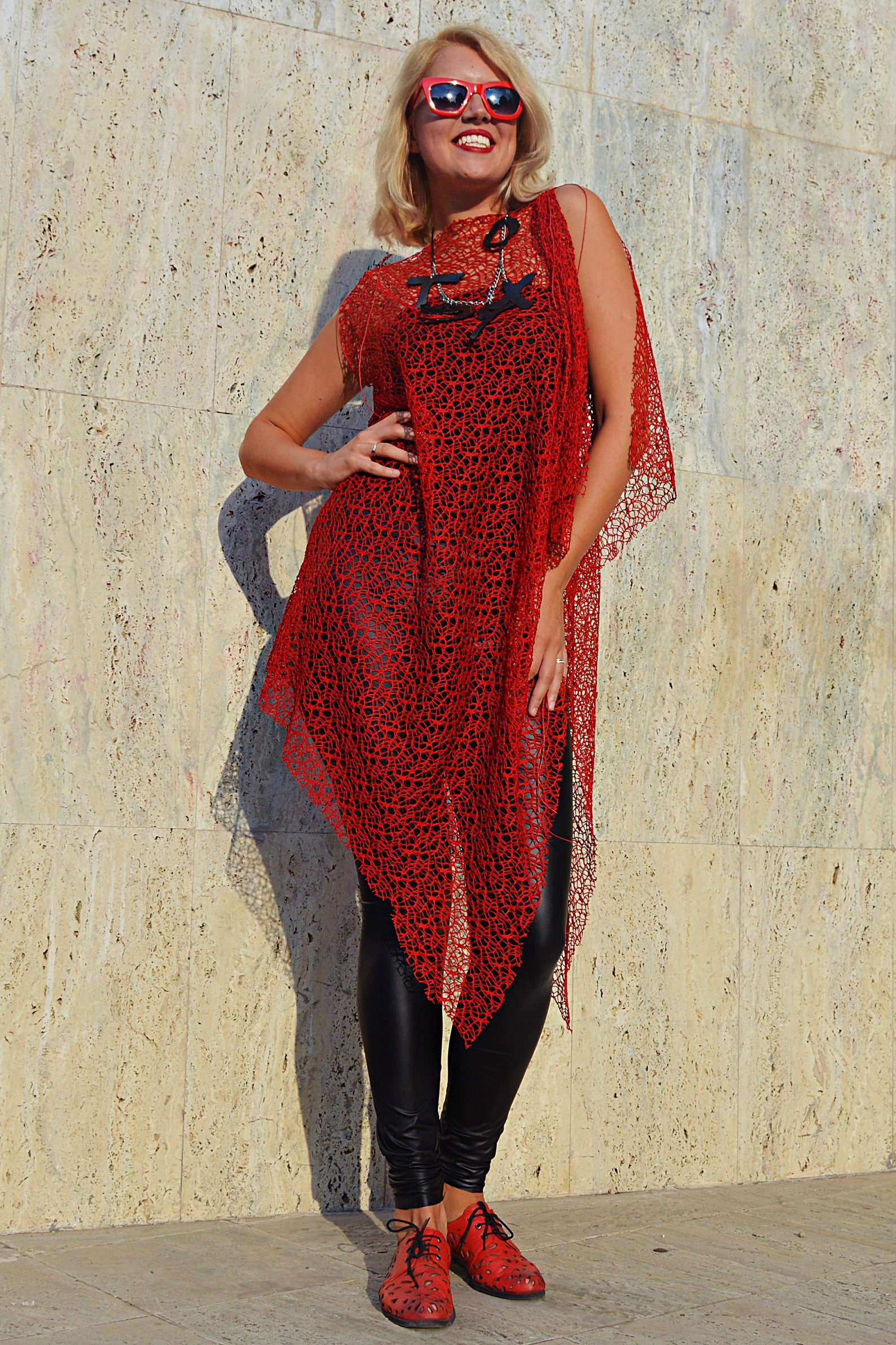 Formal Lace Tunic Party Dress for Women Red Mash Tunic TT122 - Etsy