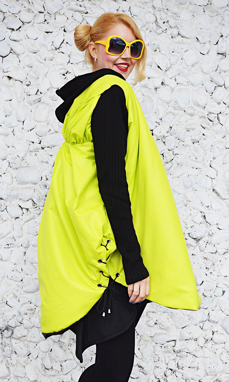 Lime Yellow Jacket Padded Jacket women Cocoon Puffy Jacket | Etsy