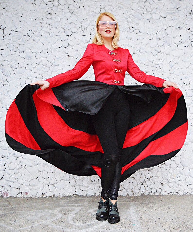 Striped Jacket Cotton Jacket With Stripes Red Striped Jacket | Etsy