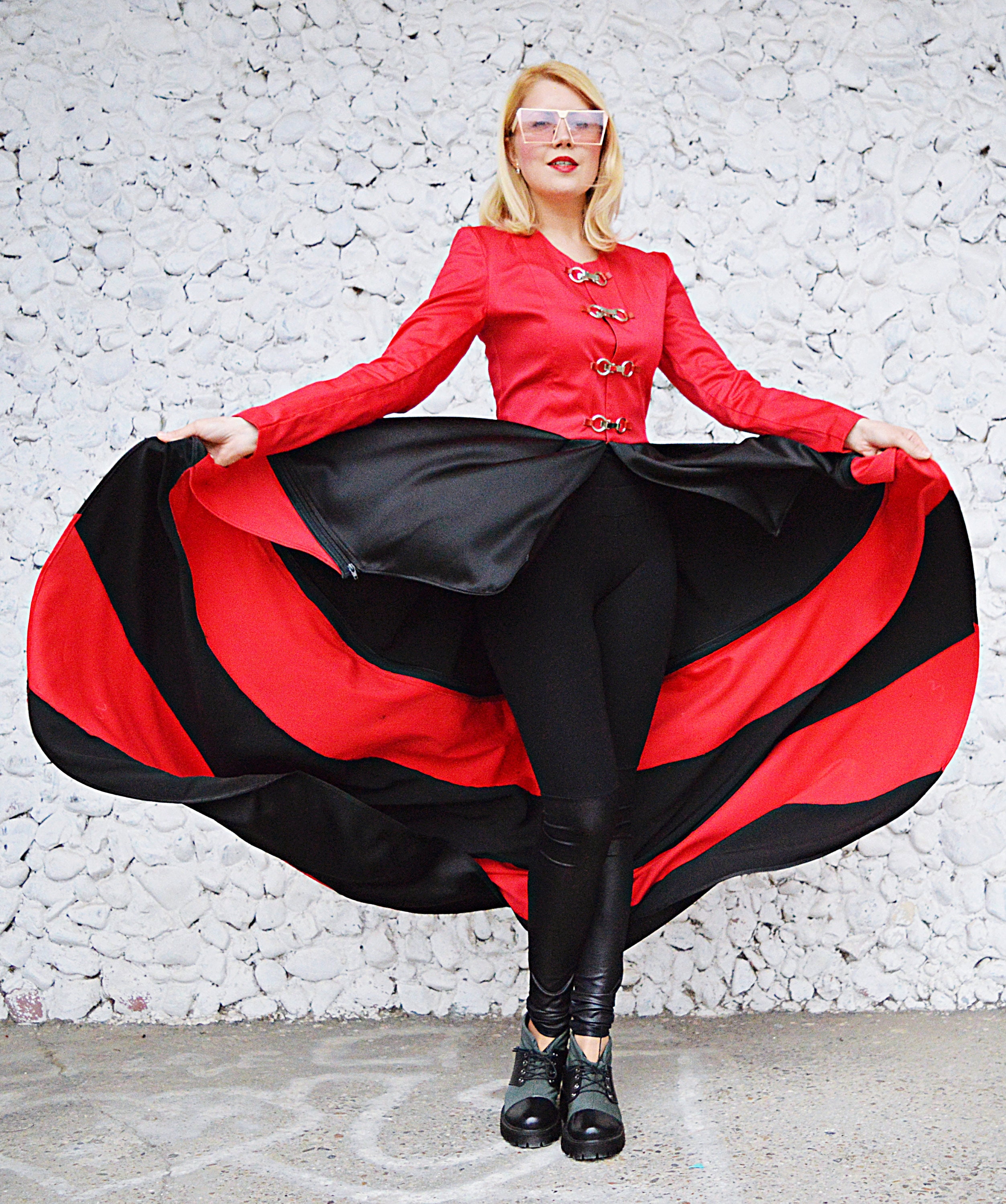 Striped Jacket Cotton Jacket With Stripes Red Striped Jacket | Etsy