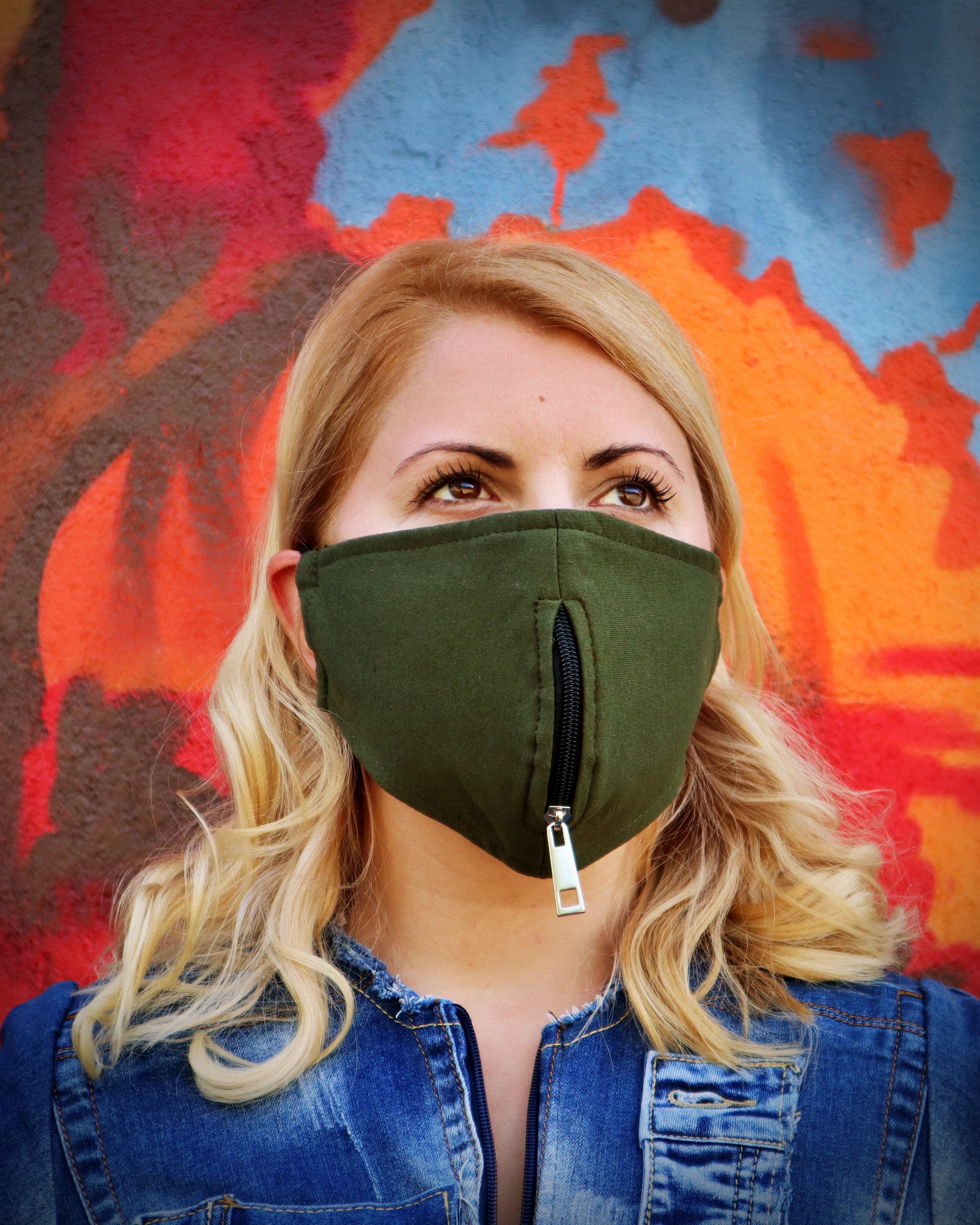 Face Mask with Zipper Washable Mask with Filter Pocket TM5a | Etsy