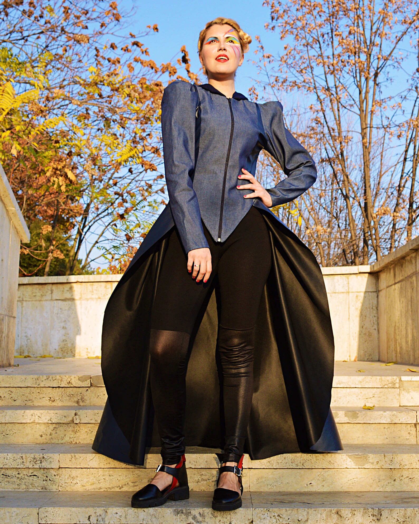 Long Punk Coat Floor Length Gothic Jacket Hoodie Eco Leather | Etsy