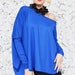 Blue Party Top Asymmetrical Blue Top Loose Tunic Top TT 128 - Etsy