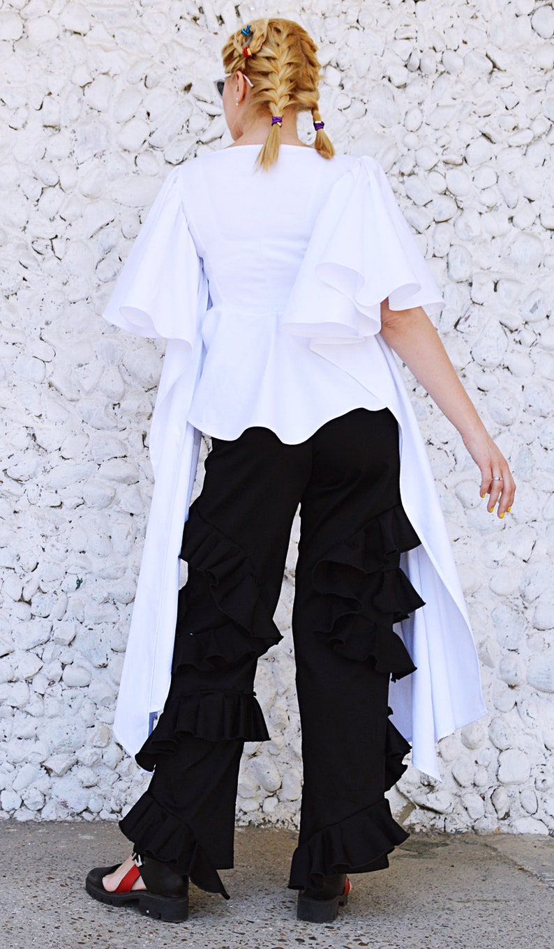 Pants for Women Loose Pants Hippie Pants Ruffle Cotton Pants - Etsy