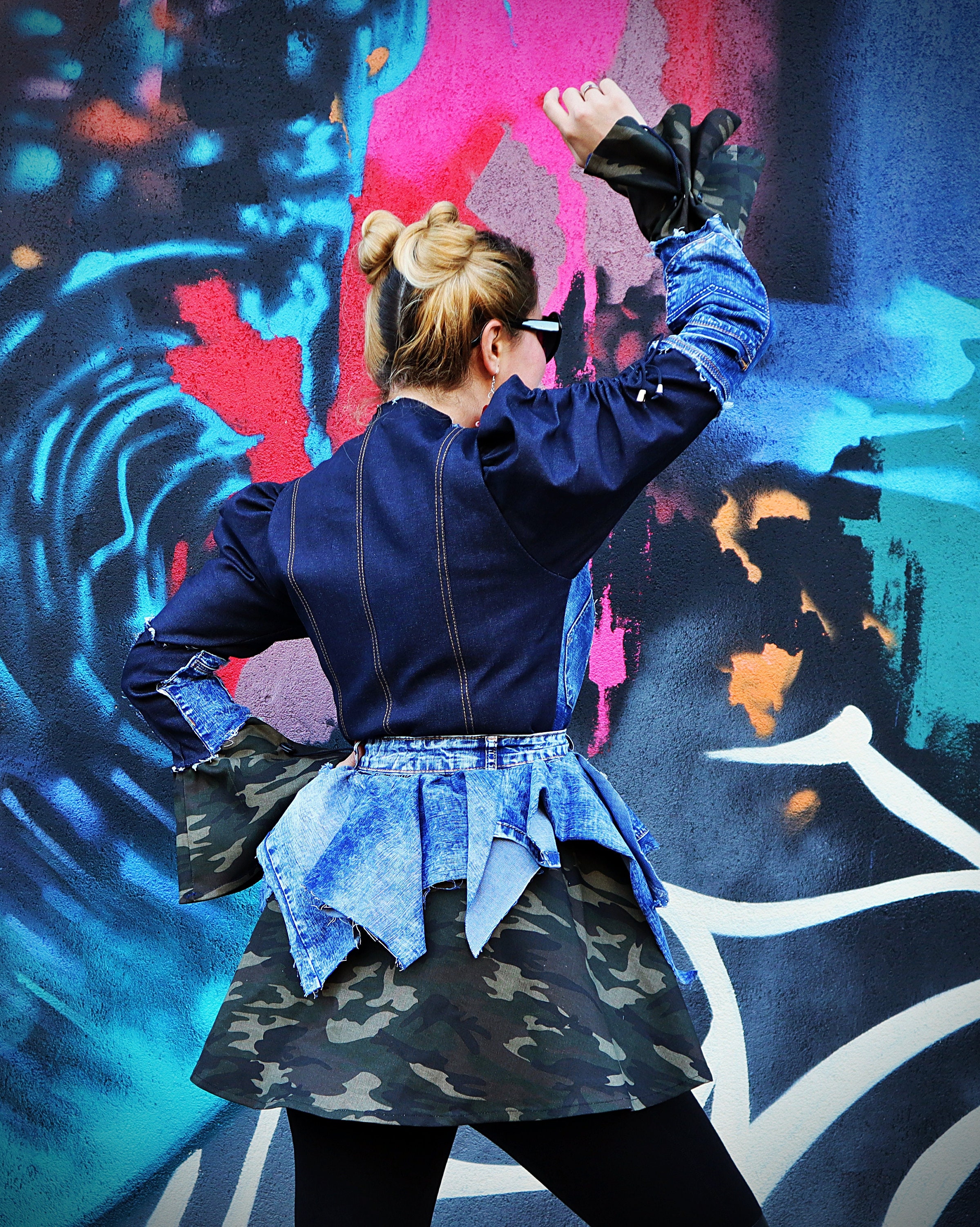 Patchwork Camo Jacket Mix Denim and Camouflage Outerwear - Etsy