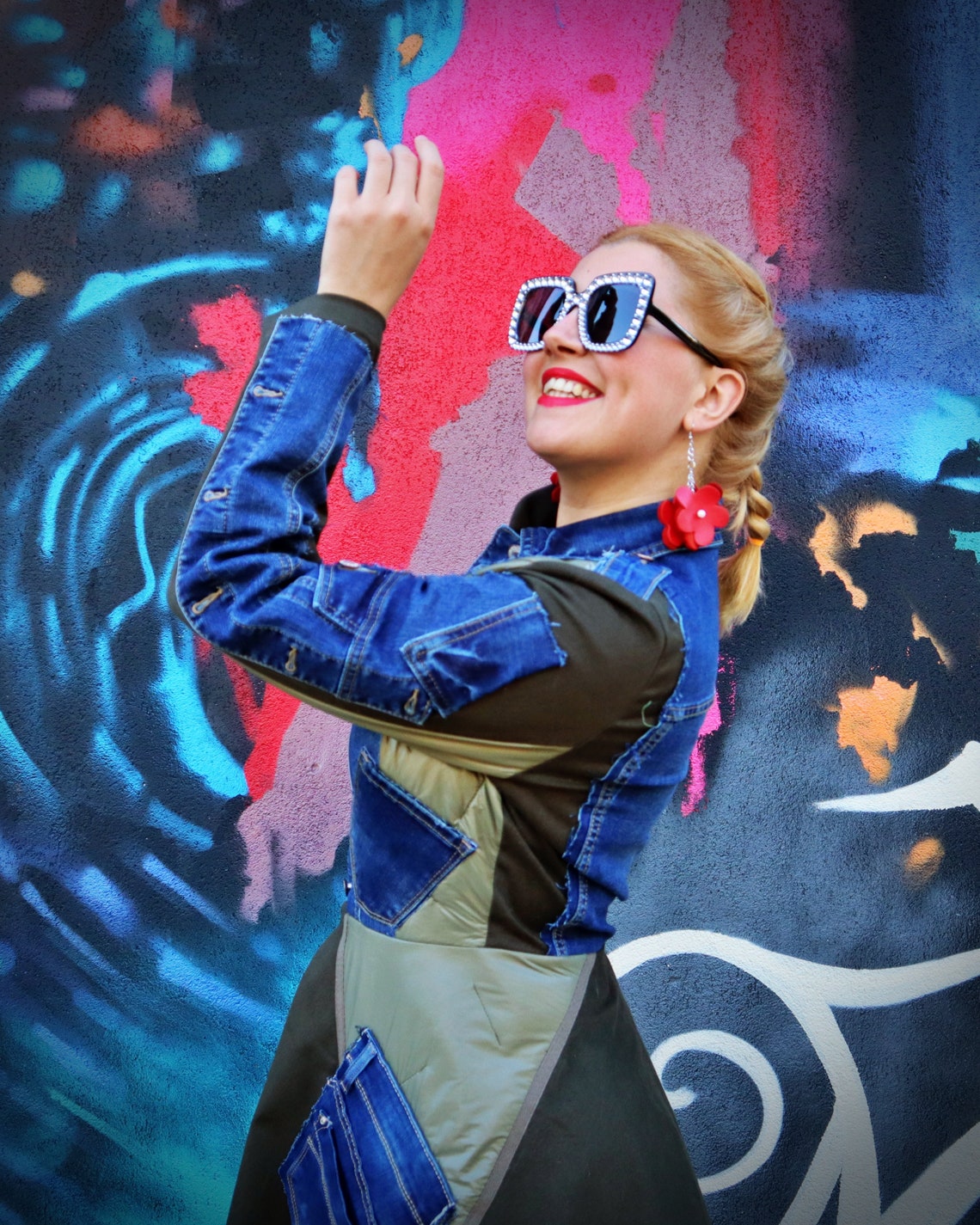 Multi Fabric Long Jacket Mix Fabrics Long Jacket Patchwork | Etsy