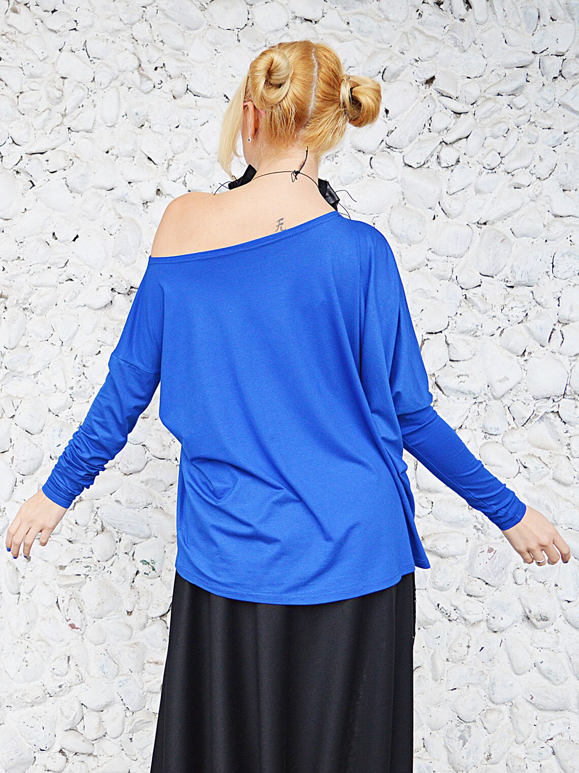 Blue Party Top Asymmetrical Blue Top Loose Tunic Top TT 128 - Etsy