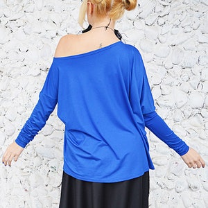 Blue Party Top, Asymmetrical Blue Top, Loose Tunic Top TT 128 ...