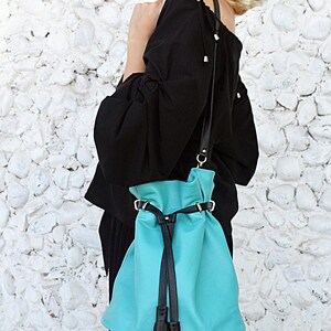 Extravagant Turquoise Leather Bag, Turquoise Leather Purse, Funky ...