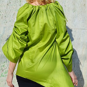 Lime Green Top, off Shoulders Blouse, Lime Green Tunic Top TT133 ...