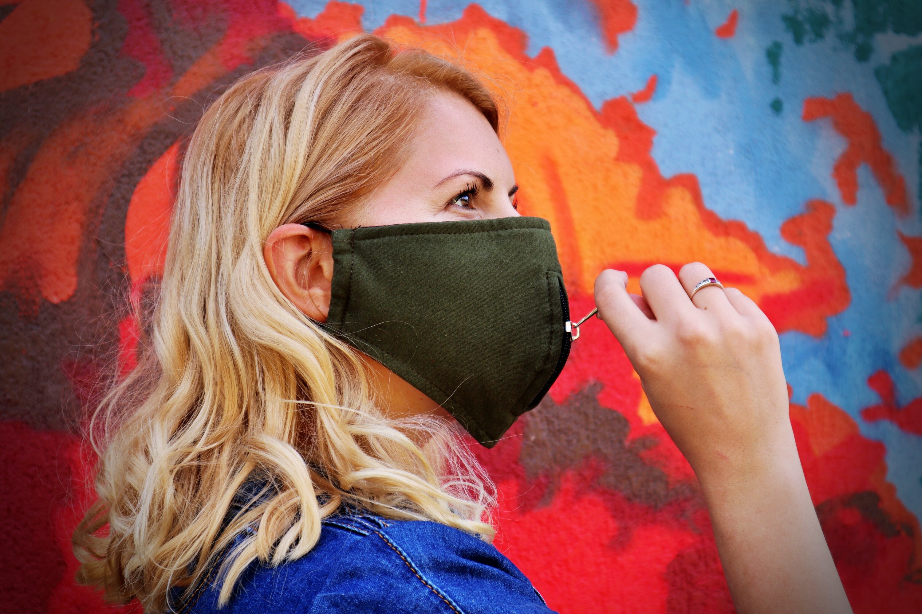 Face Mask with Zipper Washable Mask with Filter Pocket TM5a | Etsy