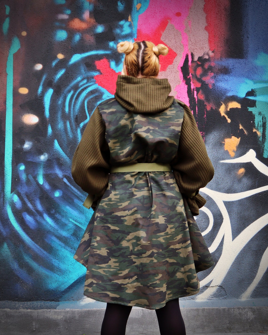 Army Poncho With Sweater Sleeves Authentic Military Coat With - Etsy