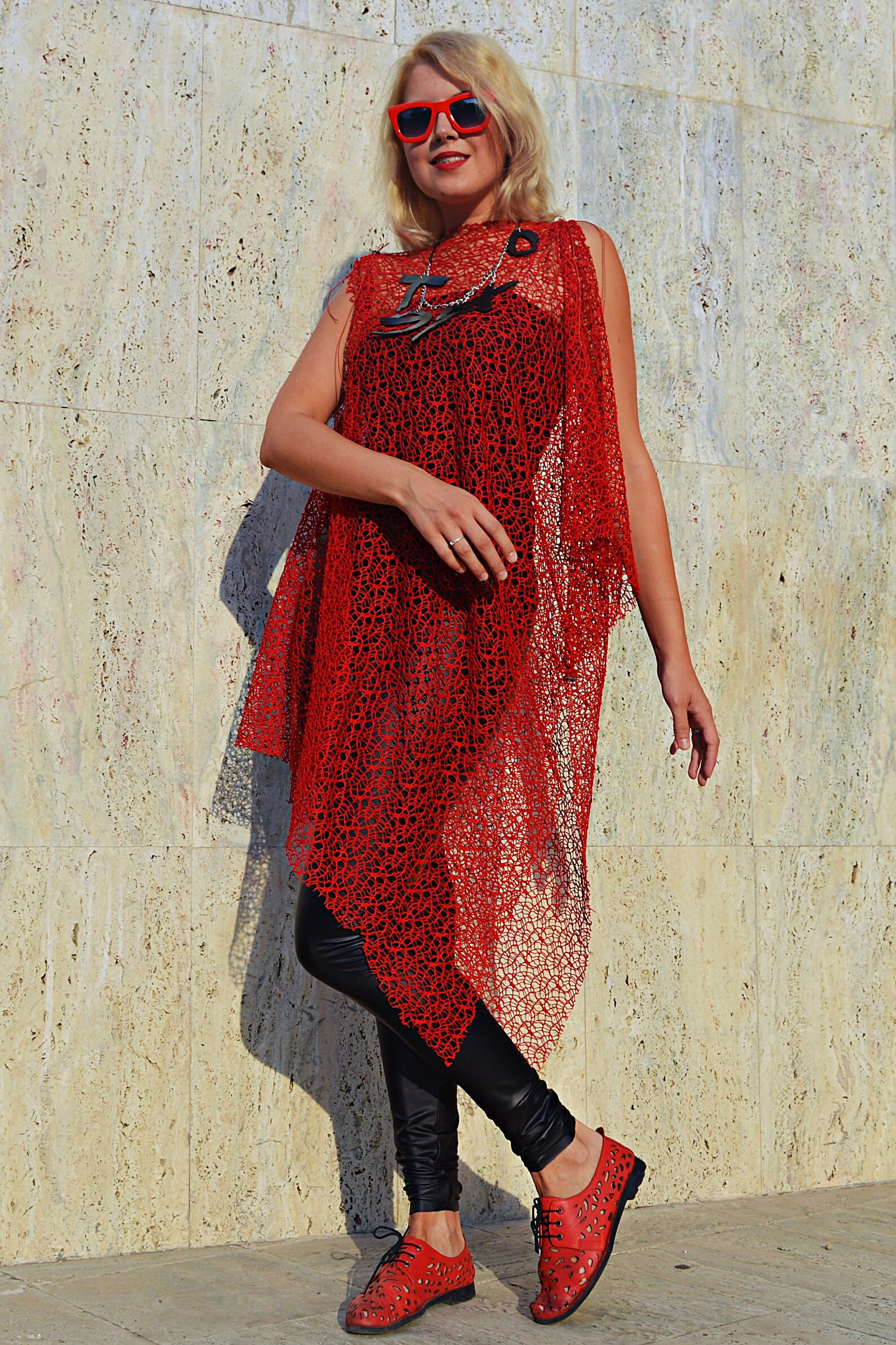 Formal Lace Tunic Party Dress for Women Red Mash Tunic TT122 - Etsy