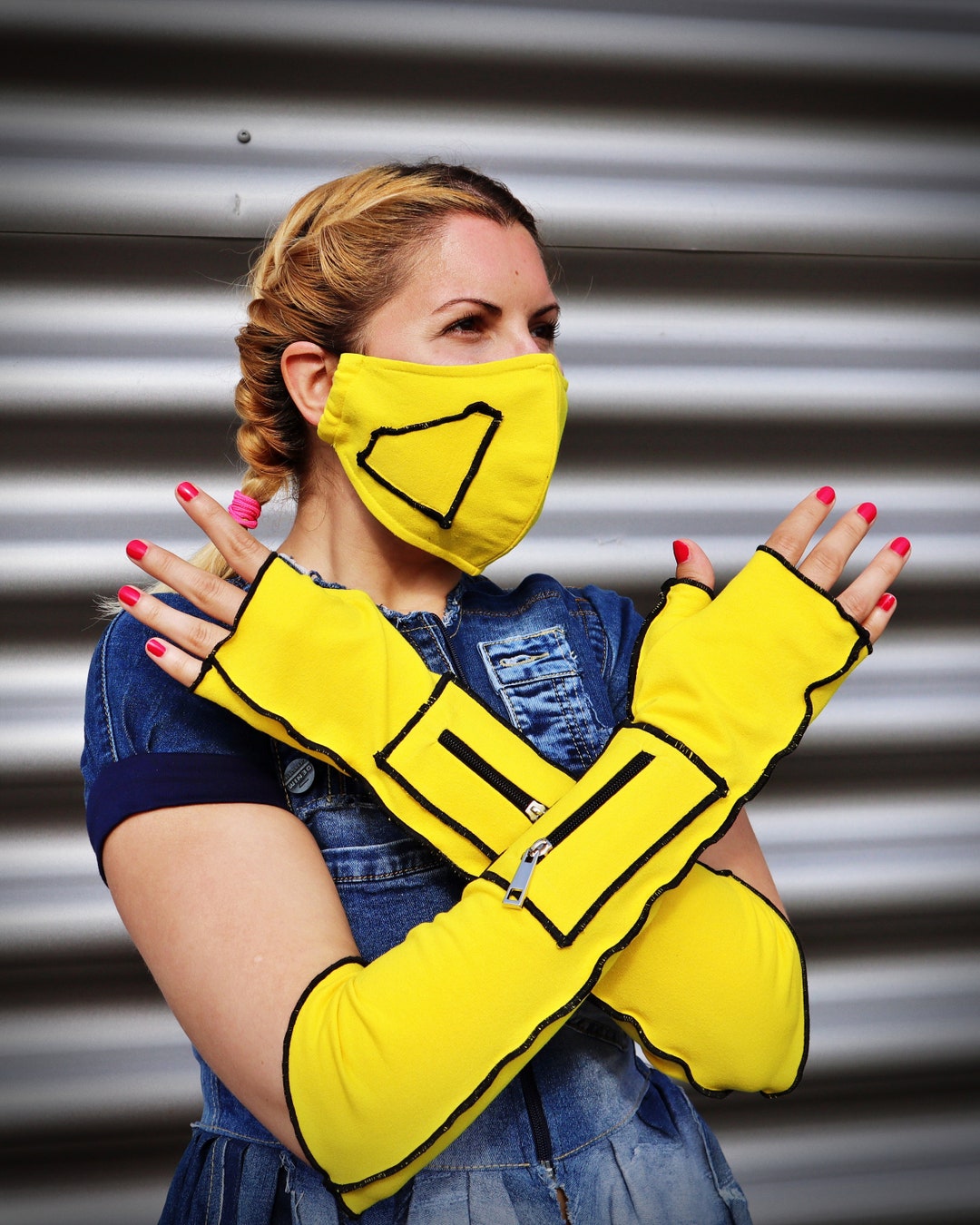 Set of Face Mask and Gloves Face Mask With Fingerless Gloves - Etsy