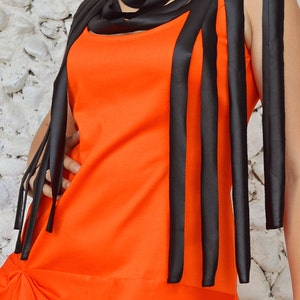 Orange Funky Dress / Summer Dress / Extravagant Dress / | Etsy