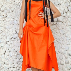 Orange Funky Dress / Summer Dress / Extravagant Dress / | Etsy