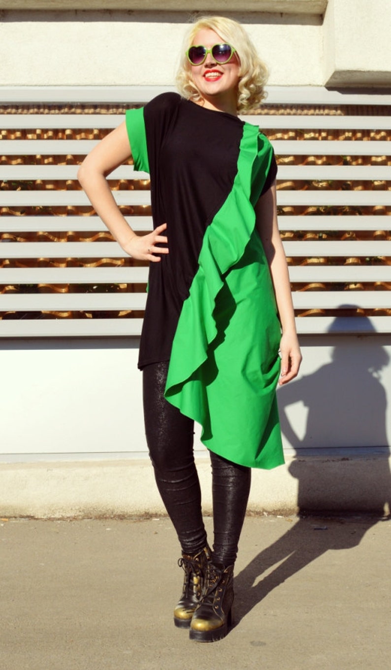 Black and Green Extravagant Top / Funky Urban Top / - Etsy
