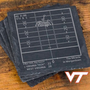 Greatest Virginia Tech Football Plays: Slate Coasters (set of 4) - Etsy