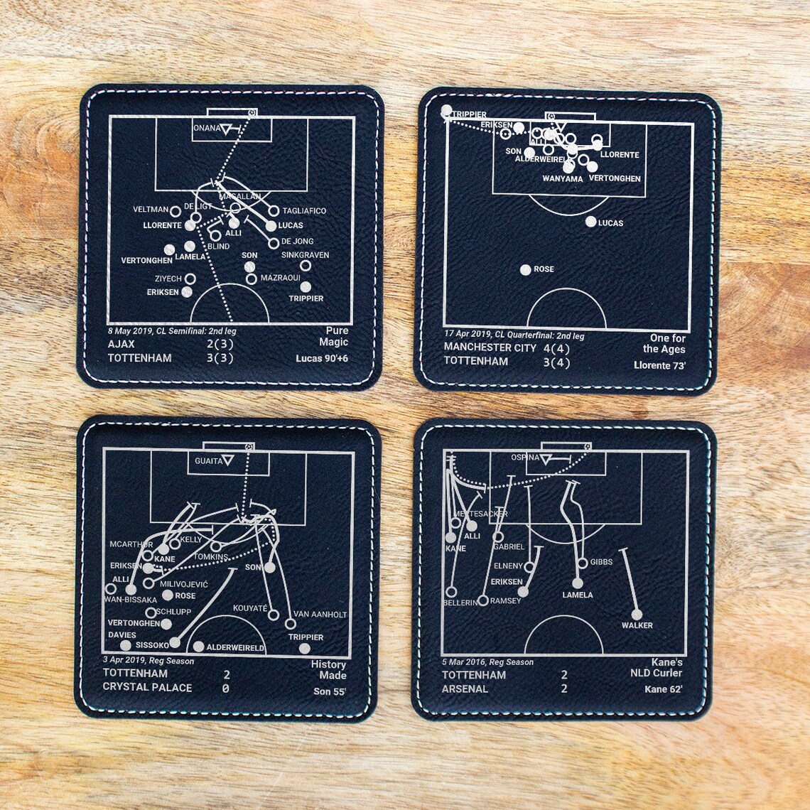 Greatest Tottenham Hotspur Modern Plays: Leatherette Coasters (set of 4 ...