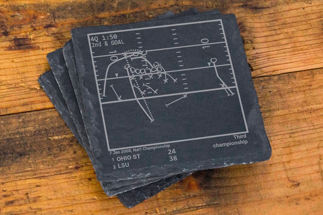 Greatest LSU Football Plays: Slate Coasters set of 4 - Etsy