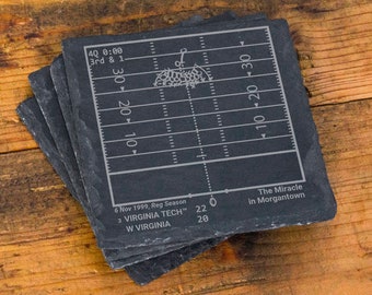 Greatest Virginia Tech Football Plays: Leatherette Coasters | Etsy