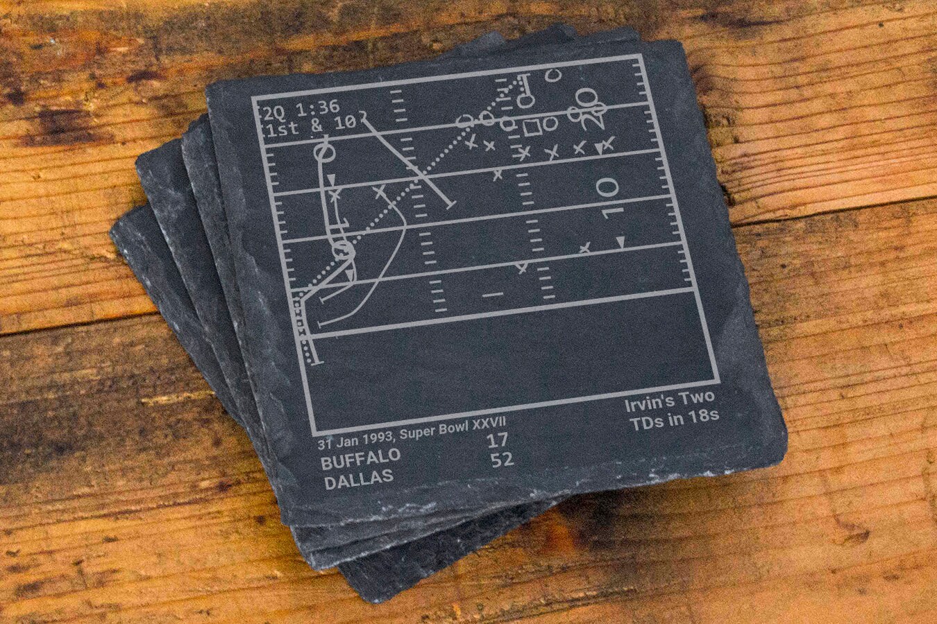 Greatest Cowboys Plays: Slate Coasters set of 4 | Etsy
