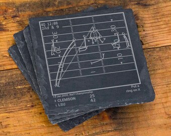 Greatest LSU Football Plays: Slate Coasters set of 4 | Etsy