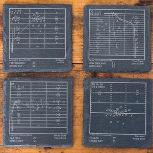 Greatest Packers Plays: Slate Coasters set of 4 - Etsy