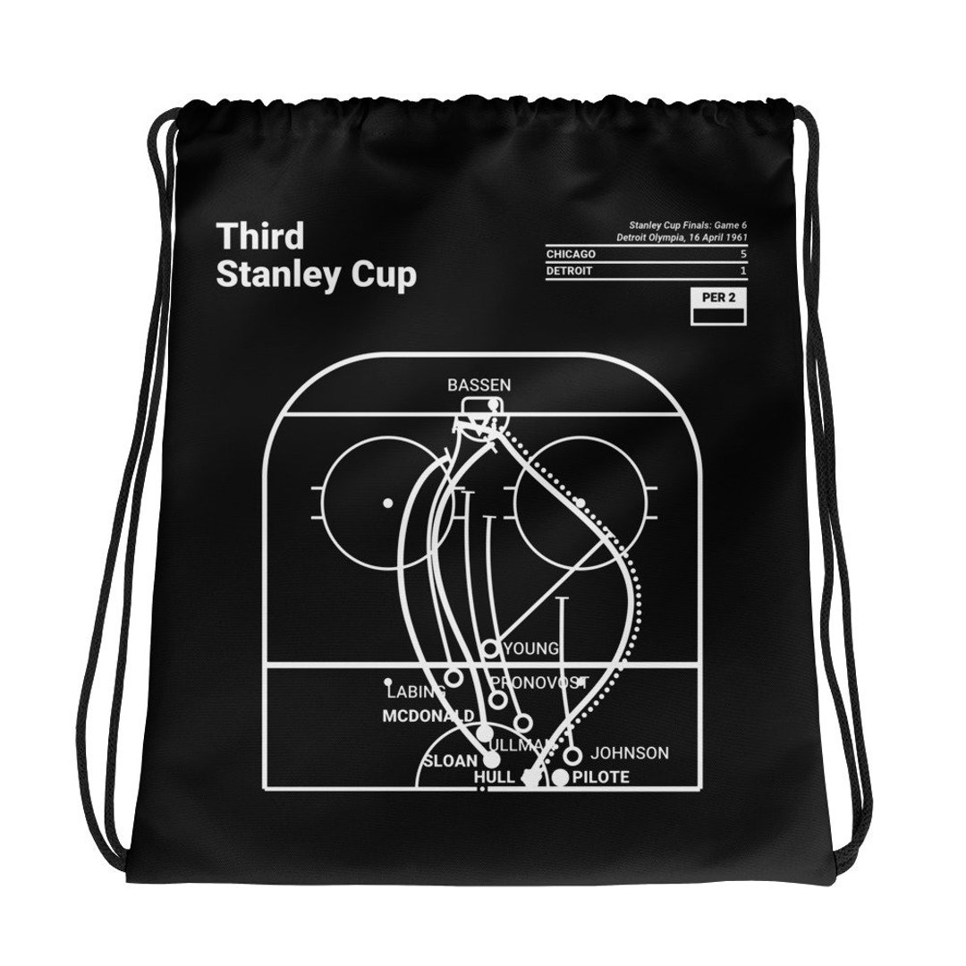 Greatest Blackhawks Plays Drawstring Bag: Third Stanley Cup (1961) - Etsy
