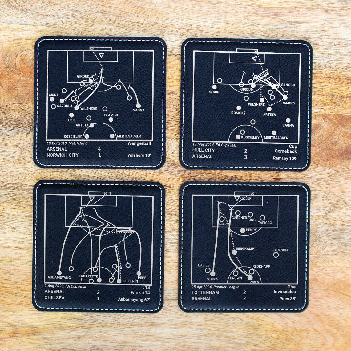 Greatest Arsenal Modern Plays: Leatherette Coasters set of 4 | Etsy