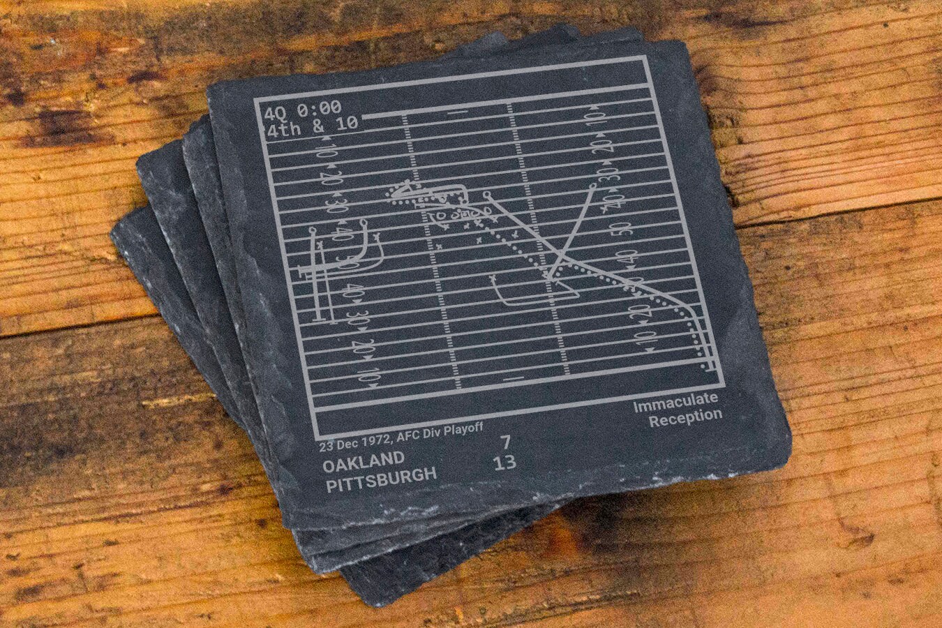 Greatest Steelers Plays: Slate Coasters set of 4 | Etsy