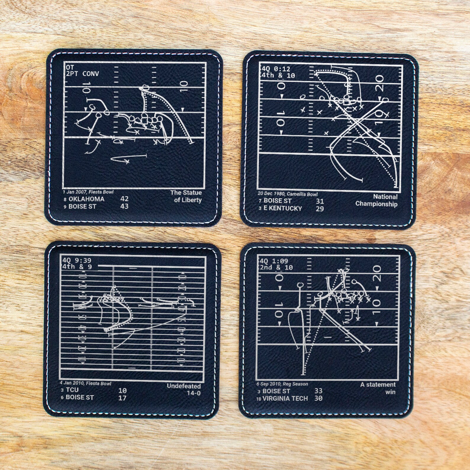 Greatest Boise State Football Plays: Leatherette Coasters set - Etsy