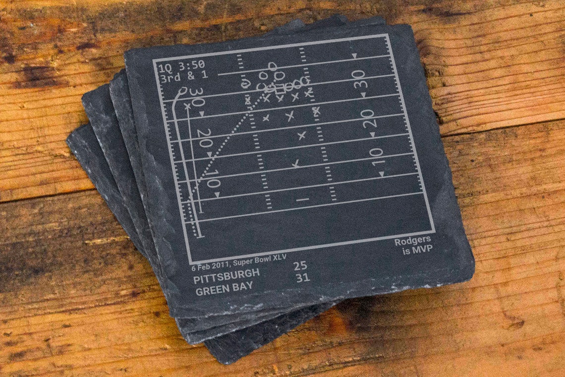 Greatest Packers Plays: Slate Coasters set of 4 - Etsy