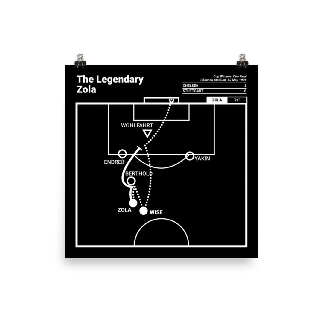 Greatest Chelsea Plays Poster: the Legendary Zola (1998) - Etsy
