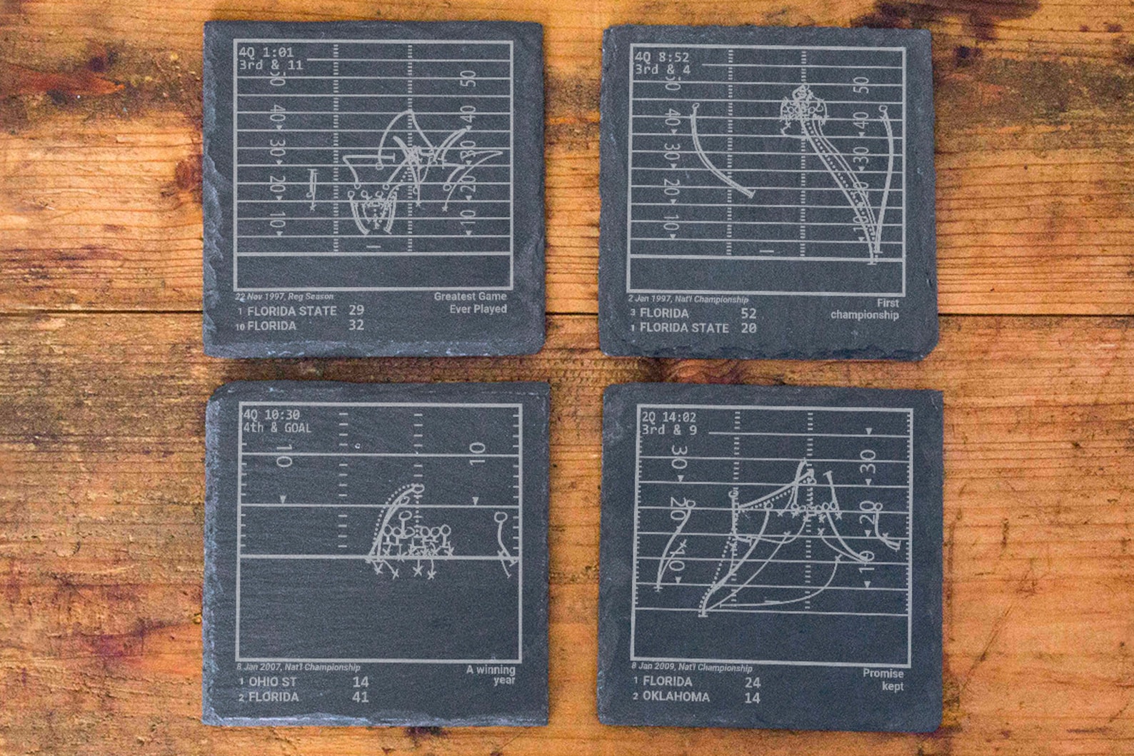 Greatest Florida Football Plays: Slate Coasters set of 4 - Etsy