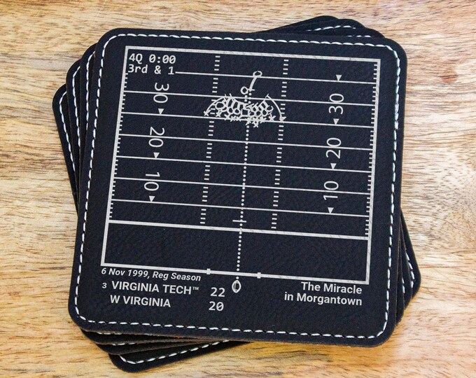 Greatest Virginia Tech Football Plays: Leatherette Coasters - Etsy