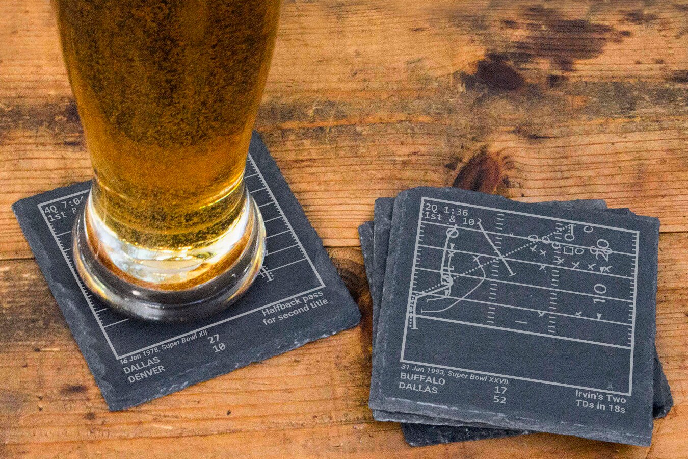 Greatest Cowboys Plays: Slate Coasters set of 4 - Etsy