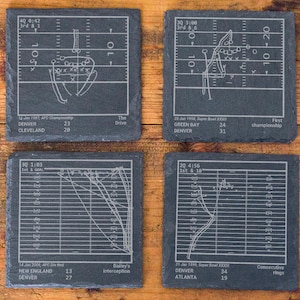 Greatest Broncos Plays: Slate Coasters (set of 4) - Etsy